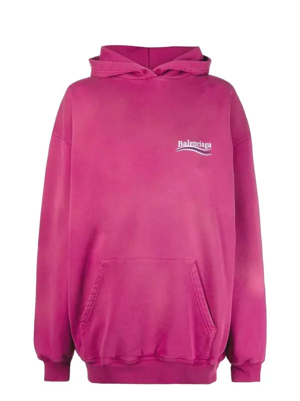 Balenciaga Embroidered Logo Hoodie - Pink