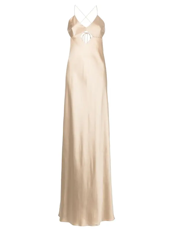 Michelle Mason Cut-out Silk Gown - Gold