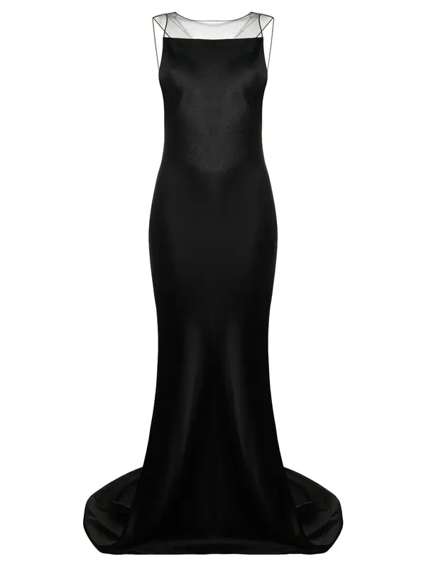 MAISON MARGIELA Satin Fishtail Gown - Black