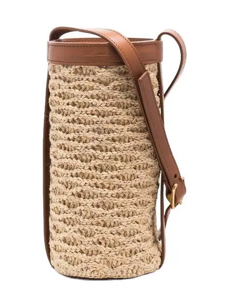 Saint Laurent Raffia Crochet Mini Bag - Neutrals