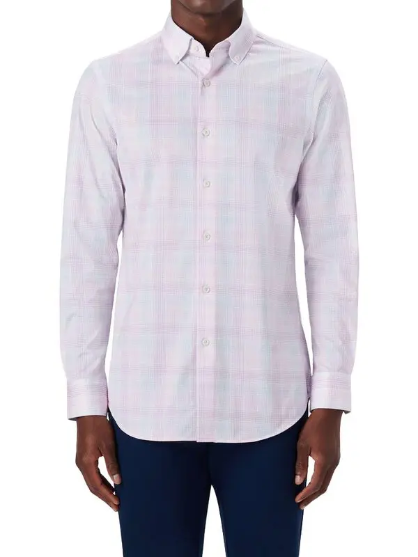 Bugatchi Ooohcotton® Plaid Button-up Shirt - Pink