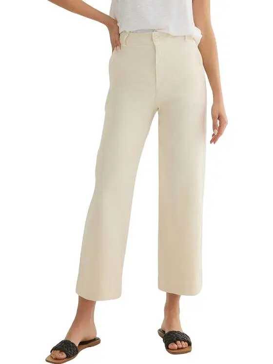 Bella Dahl Saige Wide Leg Cropped Trousers - Capri Khaki
