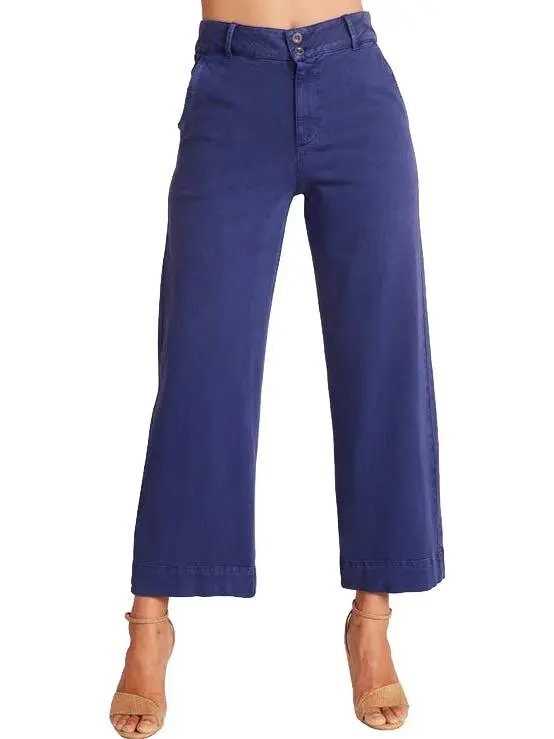 Bella Dahl Saige Wide Leg Cropped Trousers - Cobalt Bay