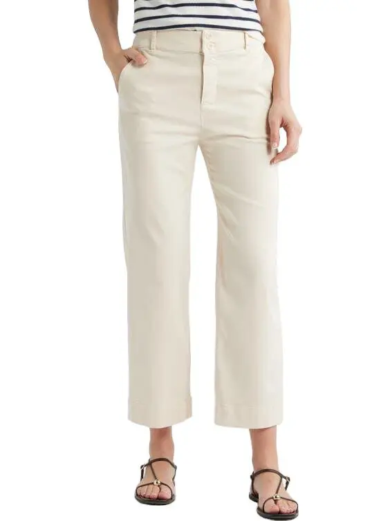 Bella Dahl Saige Wide Leg Cropped Trousers - Lime Stone