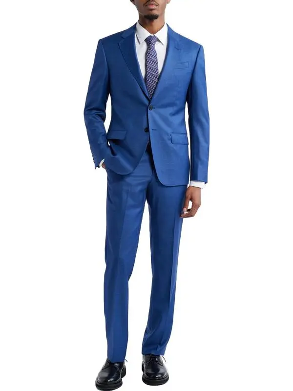 Emporio Armani G Line Solid Blue Wool Suit - High Blue
