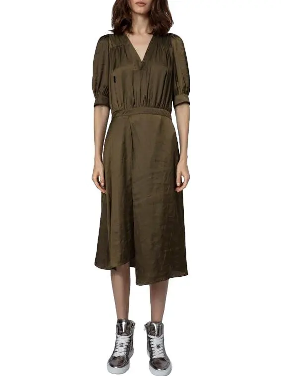 Zadig&Voltaire Ralia Satin Midi Dress - Bronze