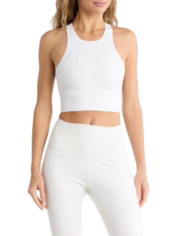 Free People Every Single Time Longline Sports Bra - White