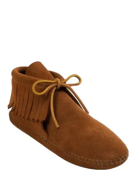 Minnetonka Classic Fringe Softsole Boots - Brown