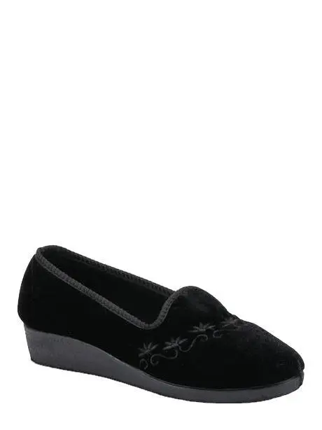 SPRING STEP SHOES Jolly Velvet Slipper - Black