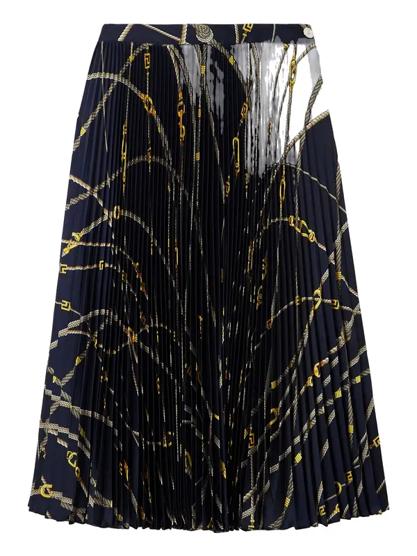 Versace Printed Satin-twill Midi Skirt - Black
