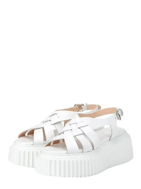 Agl Violante Platform Slingback Sandal - White/bianco