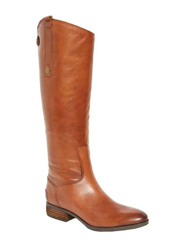 Sam Edelman Penny Boots Knee High Leather - Whiskey