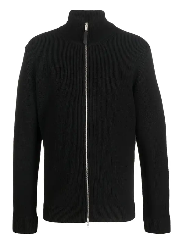 MAISON MARGIELA Ribbed Zip-up Cardigan - Black