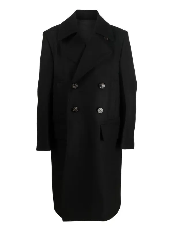 Rick Owens Double-breasted Coat - Black