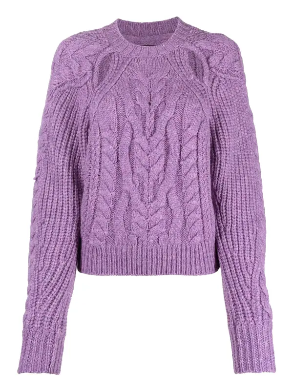Isabel Marant Cut-out Cable-knit Jumper - Purple