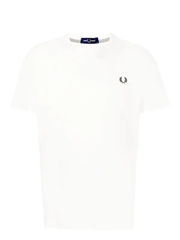 Fred Perry Embroidered-logo Cotton T-shirt - White
