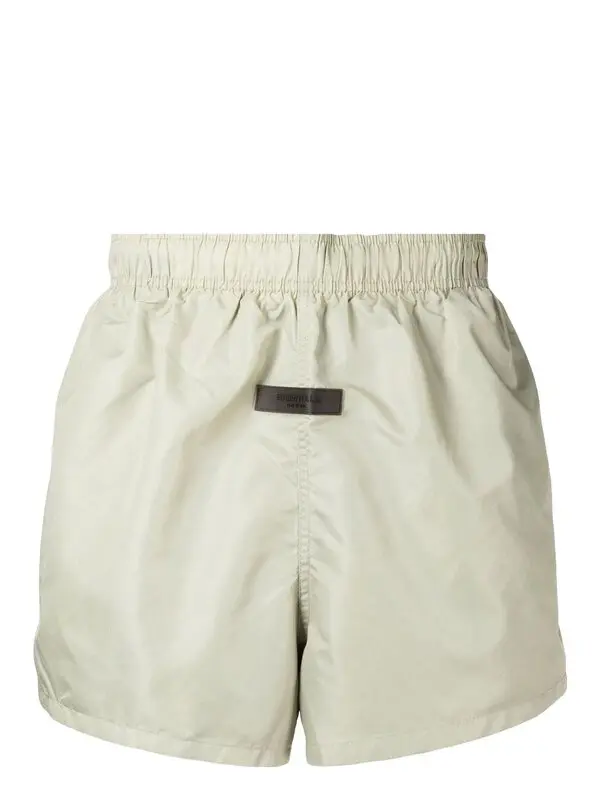 Fear Of God Logo-patch Drawstring Shorts - Green