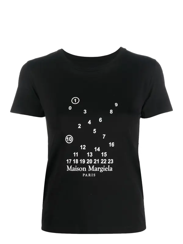 MAISON MARGIELA Numbers-motif T-shirt - Black