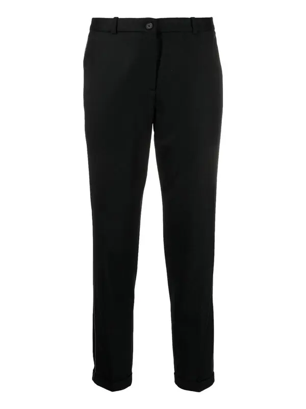 Fabiana Filippi Straight-leg Trousers With Stud Detailing - Black