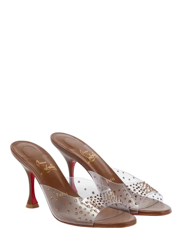 CHRISTIAN LOUBOUTIN Nudes Degramule Embellished Mules - Brown