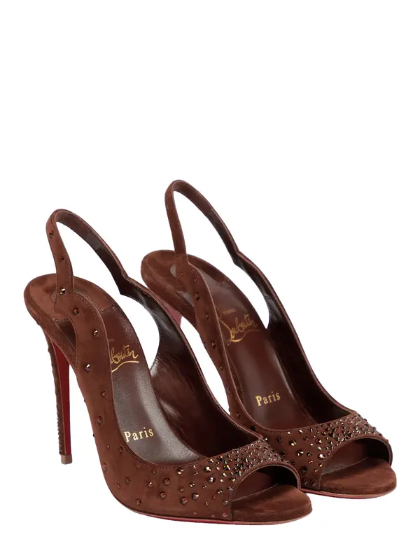 CHRISTIAN LOUBOUTIN Nudes Degrachick Suede Sandals - Brown