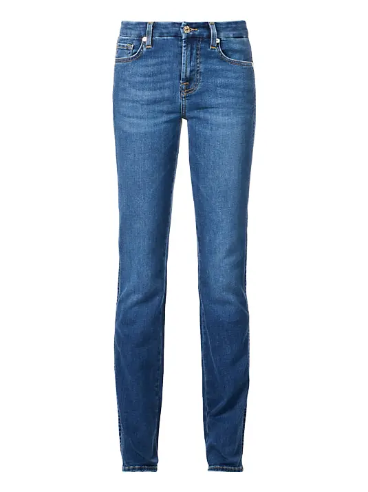 7 For All Mankind Kimmie Straight-leg Mid-rise Stretch-denim Jeans - Duchess