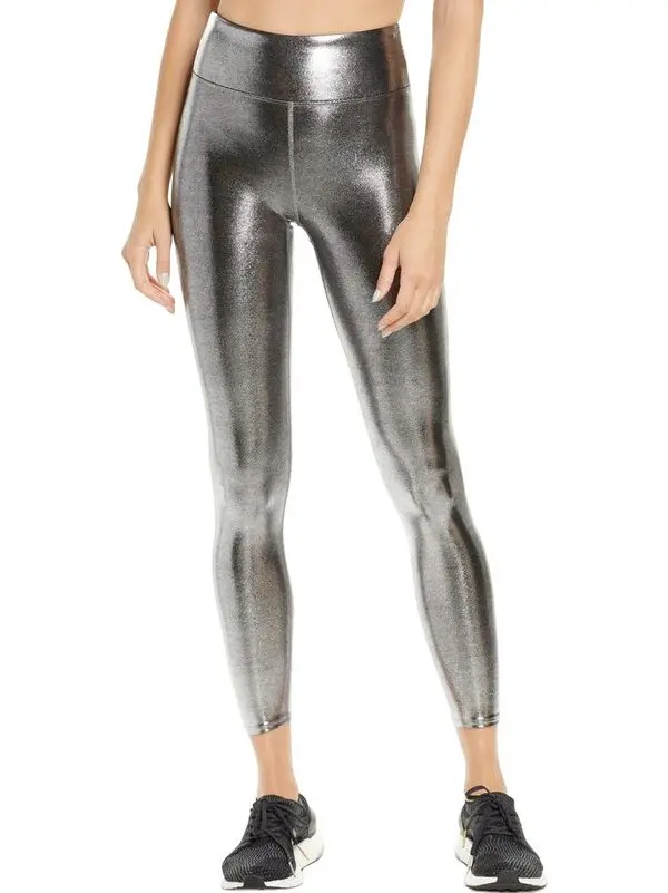 Heroine Sport Marvel Metallic High Waist Leggings - Platinum