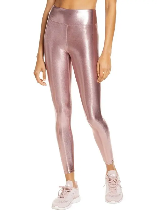 Heroine Sport Marvel Metallic High Waist Leggings - Rose Gold