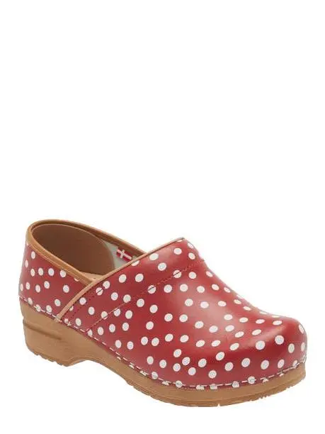 SANITA Roxbury Polka Dot Clog - Red