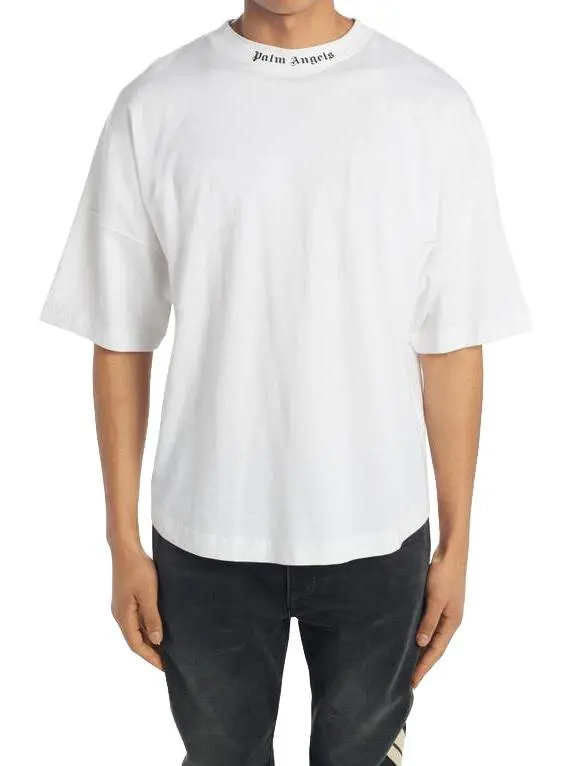 Palm Angels Logo Graphic Tee - White Black