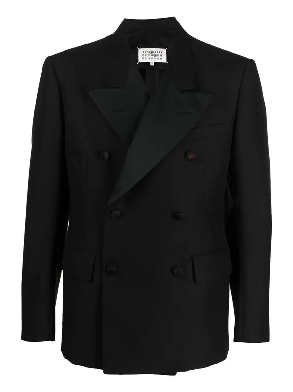 MAISON MARGIELA Double-breasted Mohair Blazer - Black