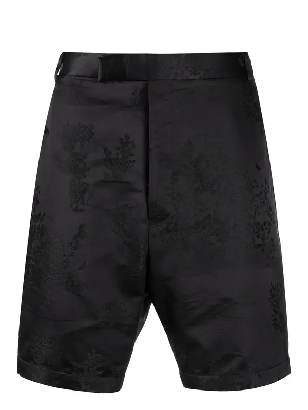 Thom Browne Rwb Stripe Tailored Shorts - Black