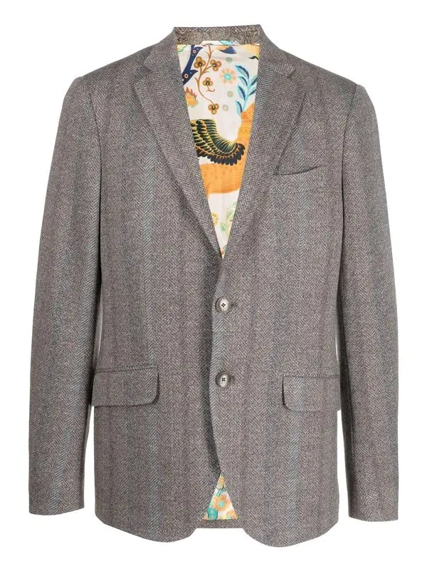 Etro Herringbone Striped Blazer - Neutrals