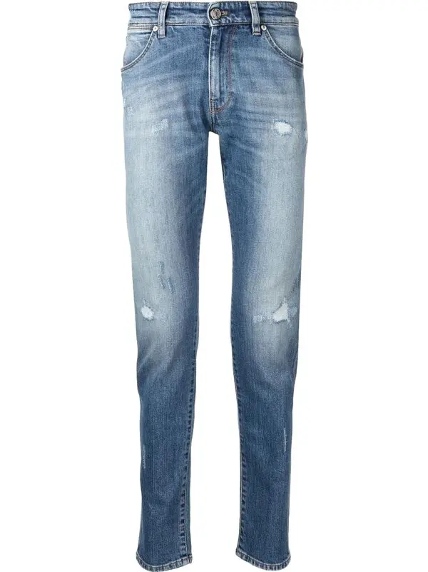 PT TORINO Distressed Slim-cut Jeans - Blue