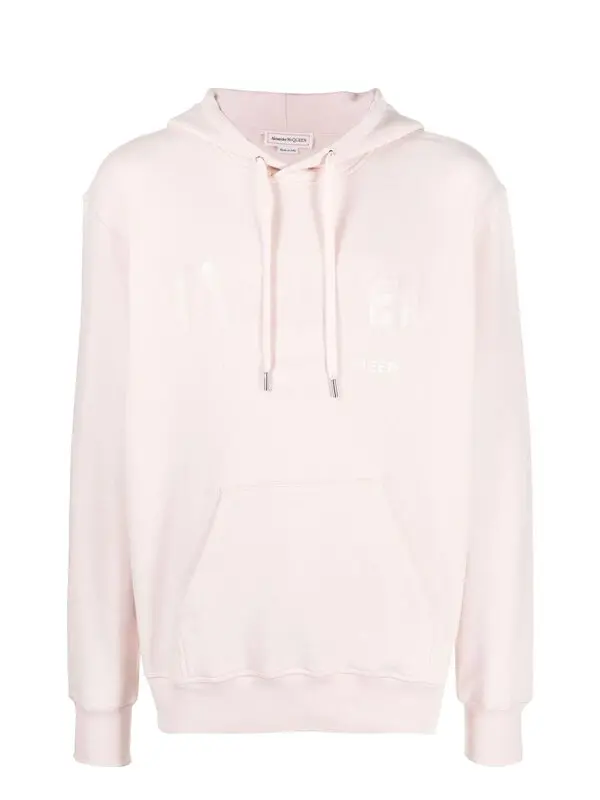 Alexander McQueen Graffiti Logo Hoodie - Pink