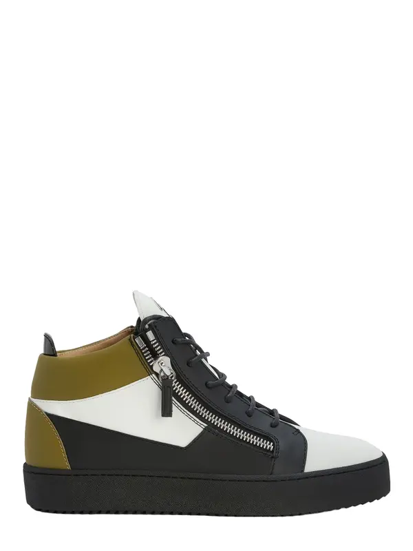 GIUSEPPE ZANOTTI Kriss Leather Mid-top Sneakers - White