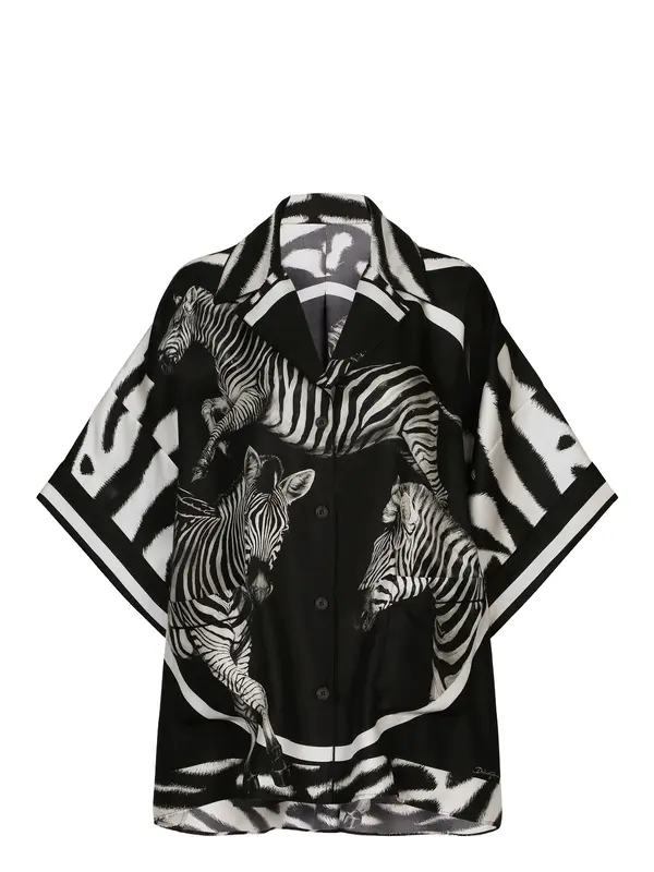 Dolce & Gabbana Zebra-print Twill Shirt - Black