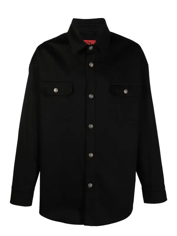 424 Button-down Fitted Shirt Jacker - Black