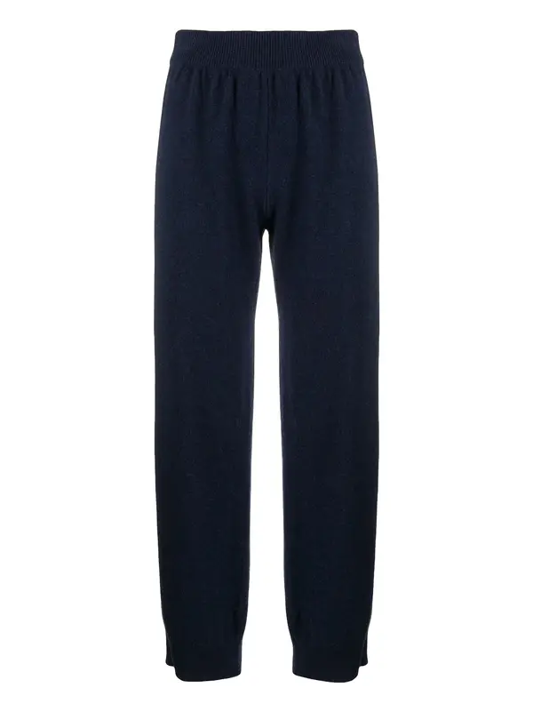 BARRIE Tapered-leg Cashmere Trousers - Blue