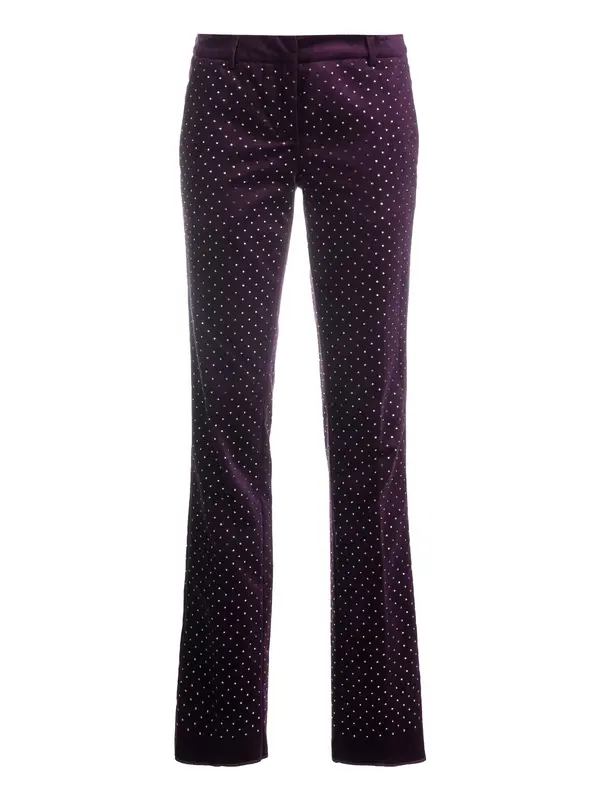 Philipp Plein Office Crystal-embellished Trousers - Purple