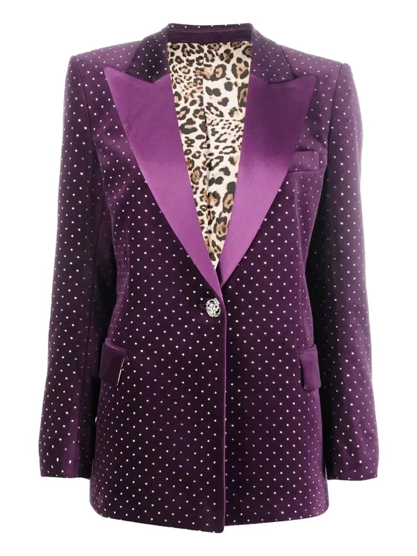 Philipp Plein Crystal-embellished Blazer - Purple