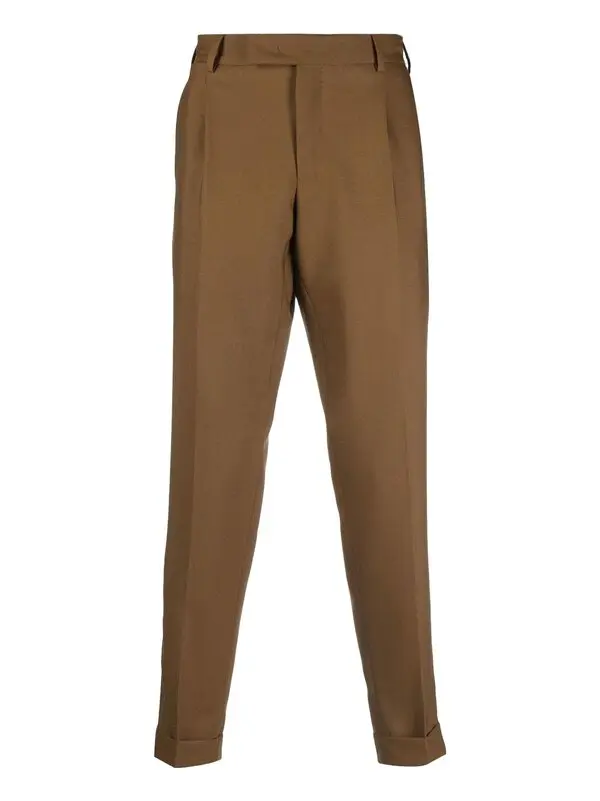 PT TORINO Rebel Tapered Wool Trousers - Brown