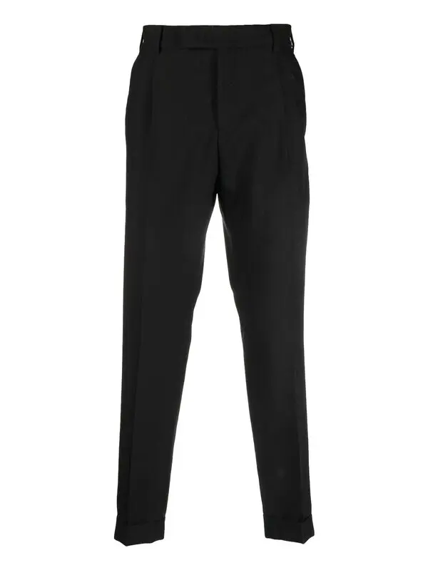 PT TORINO Tapered Wool Trousers - Black