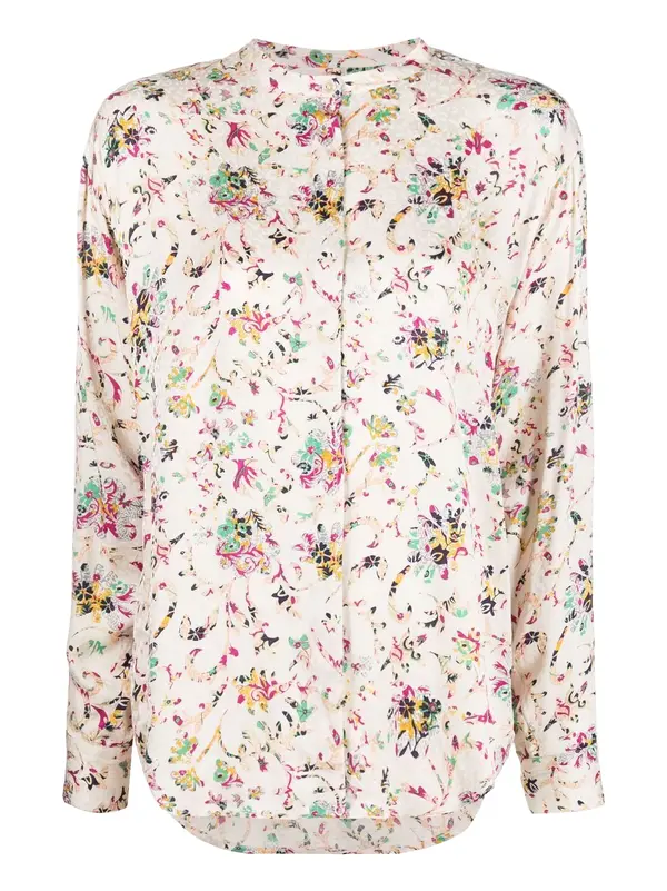 MARANT ETOILE Catchell Floral-print Blouse - Neutrals