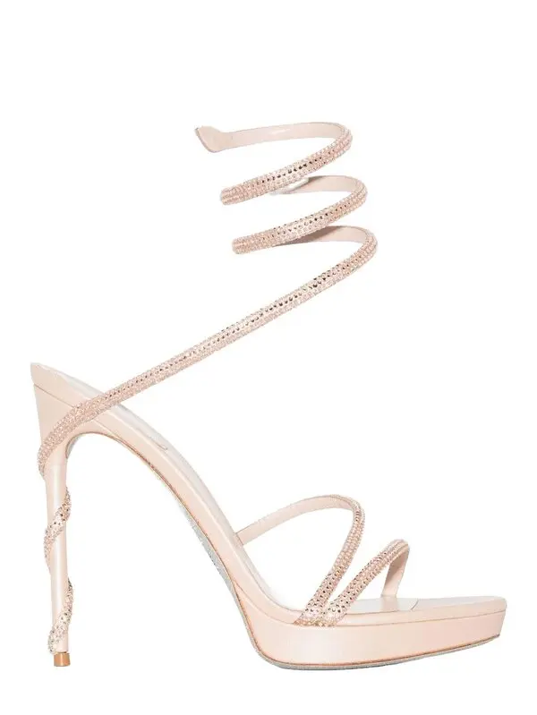 Rene Caovilla Crystal-embellished Stiletto Sandals - Neutrals