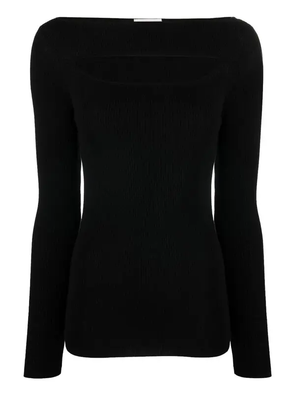 P.a.r.o.s.h Cut-out Knitted Top - Black