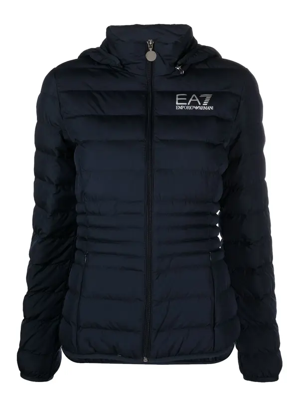Emporio Armani Logo-print Padded Jacket - Blue