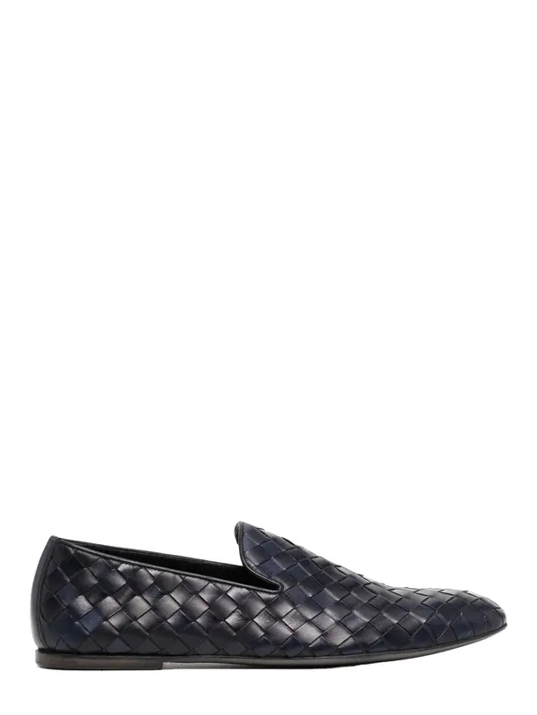 BARRETT Woven-leather Loafers - Blue