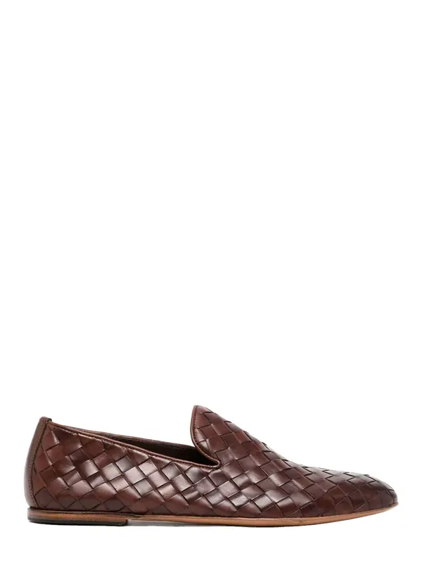 BARRETT Woven-leather Loafers - Brown