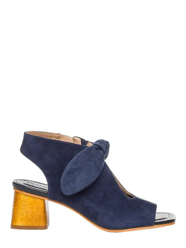 Bernardo Lizzie Suede Sandal Booties - Navy